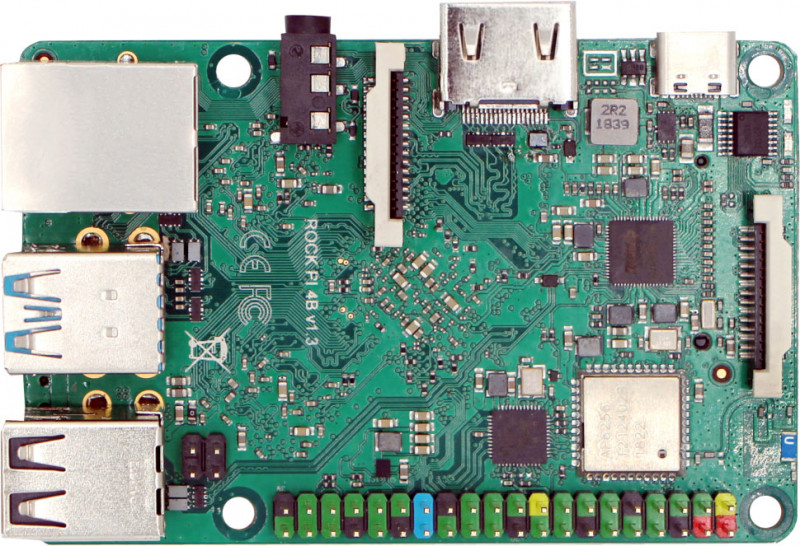 Мікрокомп'ютер ROCK PI Model 4A Plus 4Гб DDR4 32Гб eMMC (без WLAN/BT ...