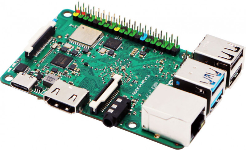 Мікрокомп'ютер ROCK PI Model 4A Plus 4Гб DDR4 32Гб eMMC (без WLAN/BT ...